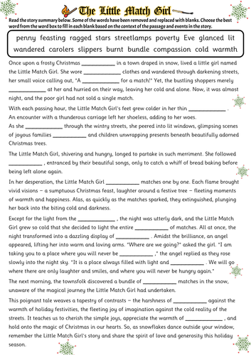Little Match Girl Christmas Story | Teaching Resources