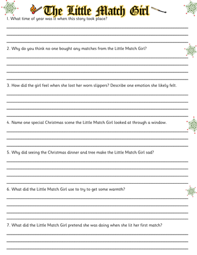 Little Match Girl Christmas Story | Teaching Resources