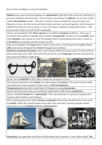 What were conditions like during the Middle Passage? | Teaching Resources