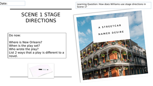 Lesson on 'A Streetcar Named Desire' CIE | Teaching Resources