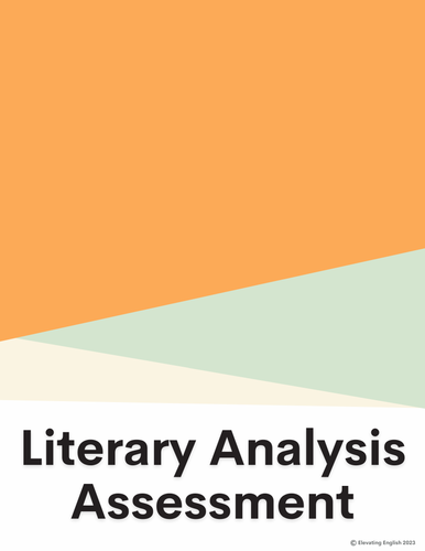 Literary Analysis Assessment | Teaching Resources