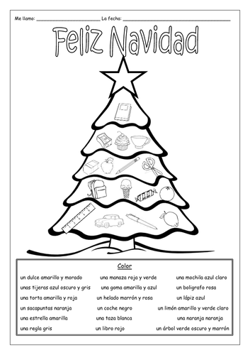 SPANISH - FELIZ NAVIDAD - CHRISTMAS - Colour by numbers | Teaching ...