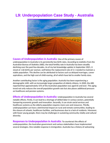 IGCSE Population | Teaching Resources