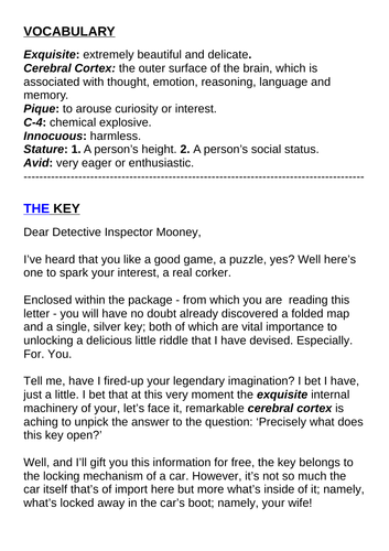 Short Stories for KS3 English groups - Key Vocabulary & Questions ...