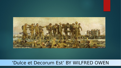 Teaching English: Poetry - Wilfred Owen 'Dulce et Decorum Est ...