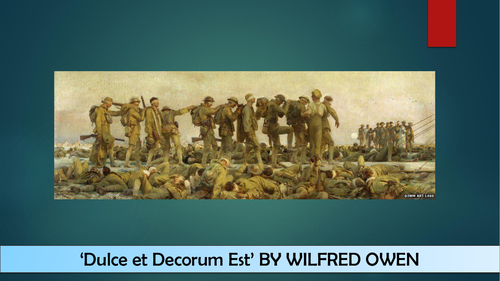 Teaching English: Poetry - Wilfred Owen 'Dulce et Decorum Est ...