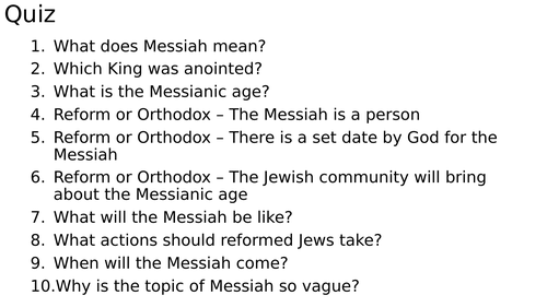 Judaism- When will The Messiah come? | Teaching Resources