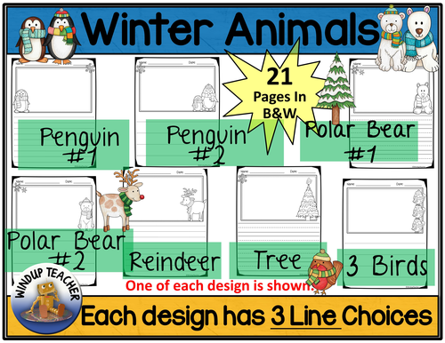 Winter Animal Writing Papers - Penguins, Polar Bears, Reindeer and More ...