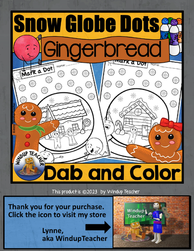 Gingerbread Man Coloring Activity and Do-A-Dot Marker Dot Dauber for ...