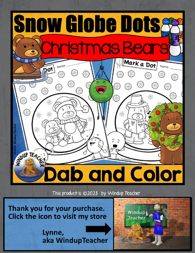 Bear Coloring Activity and Do-A-Dot Marker Dot Dauber for Winter and ...