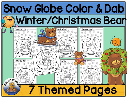Bear Coloring Activity and Do-A-Dot Marker Dot Dauber for Winter and ...
