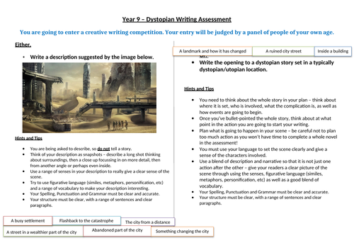 Dystopia Creative Writing Assessment | Teaching Resources