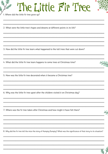 Little Fir Tree Christmas Reading | Teaching Resources