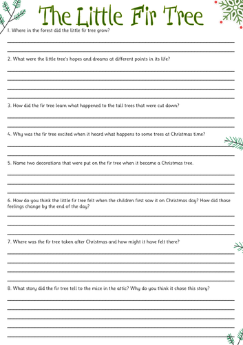 Little Fir Tree Christmas Reading | Teaching Resources