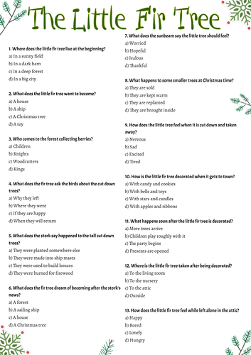 Little Fir Tree Christmas Reading | Teaching Resources