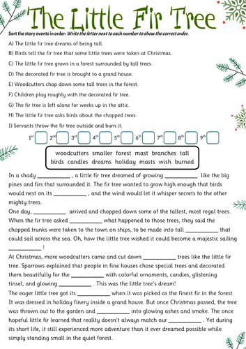 Little Fir Tree Christmas Reading | Teaching Resources