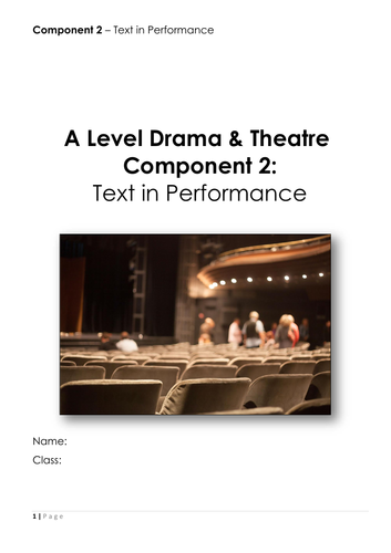 Drama and Theatre A Level - C2 Workbook | Teaching Resources