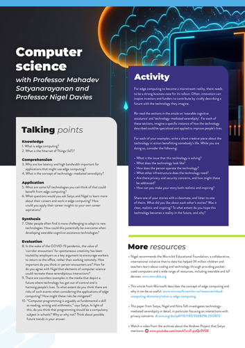 Looking to the future with edge computing | Teaching Resources