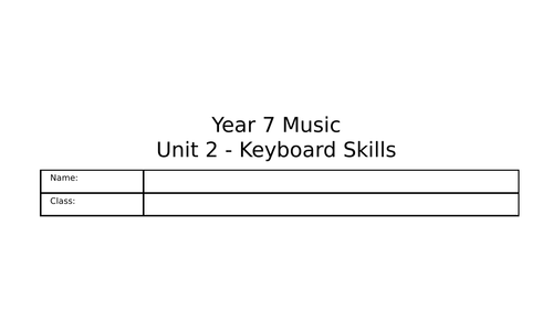 Year 7 - Keyboard Skills - Booklet (6 Lesson) | Teaching Resources