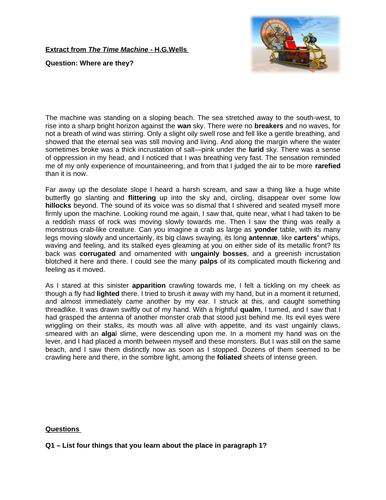 The Time Machine | Teaching Resources