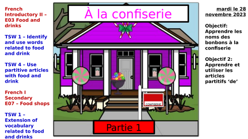 Key Stage 2 French: À la confiserie (at the sweet shop): Food shops ...