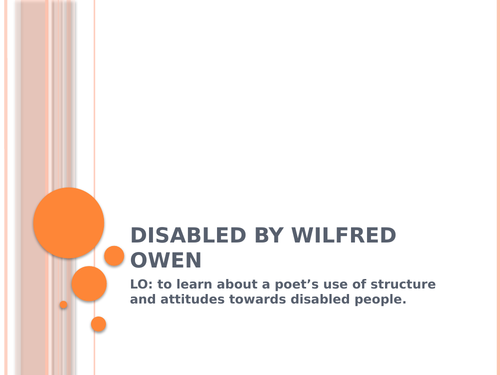 Disabled Wilfred Owen | Teaching Resources