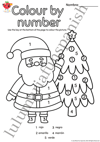 FREE - Navidad/Christmas - Spanish Colour by Number | Teaching Resources