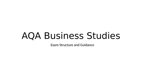 AQA GCSE Business Studies Exam Structure Mat | Teaching Resources