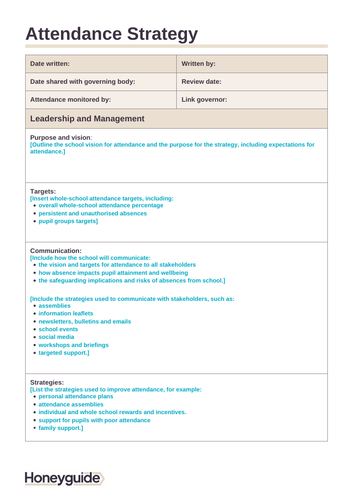 Attendance Strategy Monitoring and CPD Pack | Teaching Resources