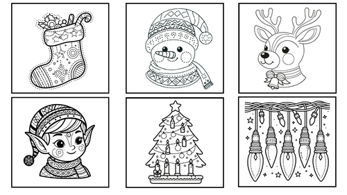 60 Christmas Tracing Pictures for Pencil Control | Teaching Resources