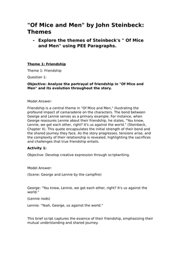 Of Mice and Men - Themes. | Teaching Resources