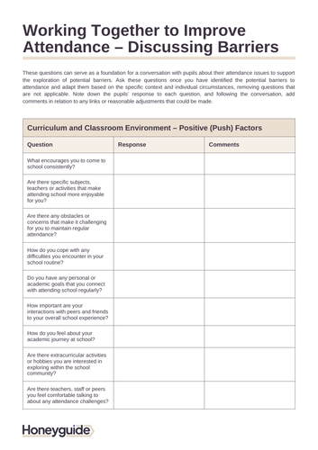 Improving Attendance Monitoring Pack | Teaching Resources