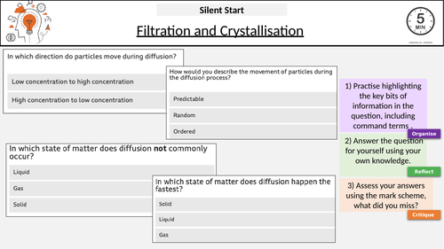 Year 7 Filtration and Crystallisation | Teaching Resources