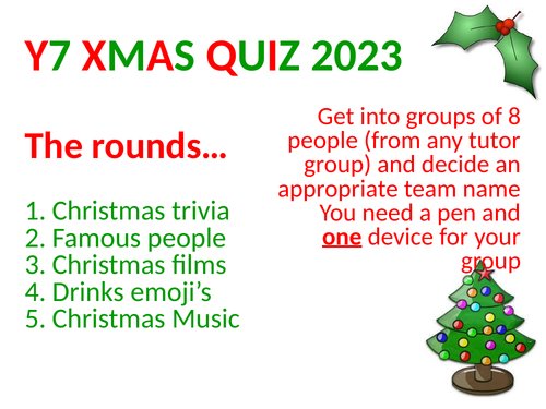 Christmas Quiz | Teaching Resources