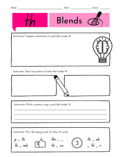 Blending Phonics Worksheet Pack: Exploring Sounds and Words | Teaching ...