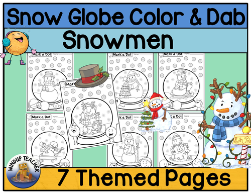 Snowman Coloring Do-A-Dot Marker Activity - Dot Dauber for Winter and ...