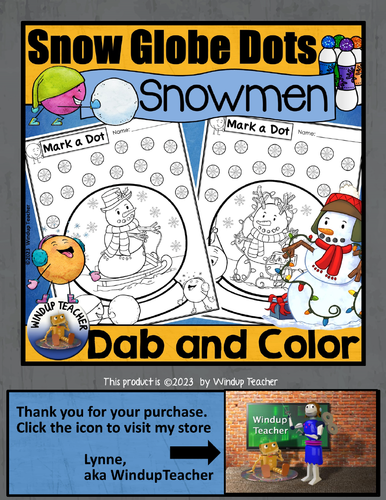 Snowman Coloring Do-A-Dot Marker Activity - Dot Dauber for Winter and ...