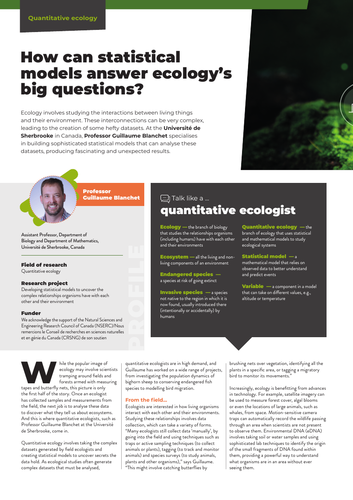 How can statistical models answer ecology’s big questions? | Teaching ...