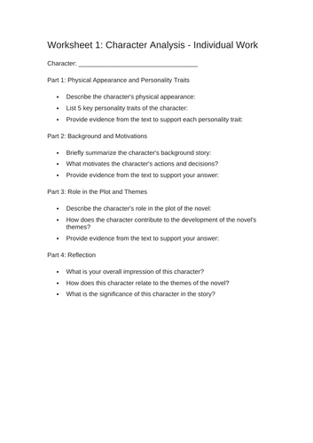 Lesson Plan, Characters analysis "Of Mice and Men" | Teaching Resources
