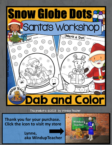Christmas Coloring Do-A-Dot Marker Activity - Santa's Elves Workshop ...
