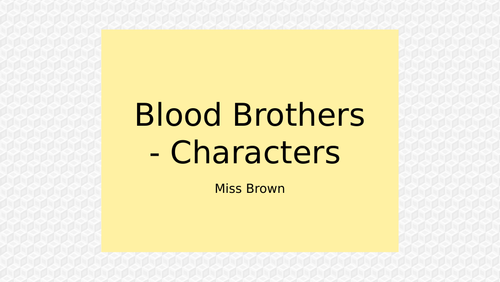 Blood Brothers Character Revision | Teaching Resources
