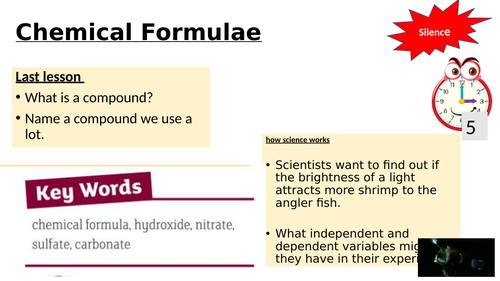 Chemical formulae (Year 7 science) | Teaching Resources