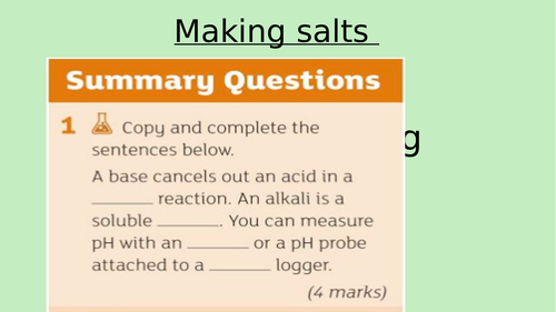 Making Salts (Y7) | Teaching Resources