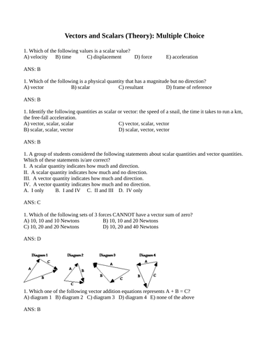 (230PG) MULTIPLE CHOICE Grade 11 Physics Motion Unit & Forces Unit WITH ...
