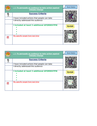 Success Criteria for persuasive writing speech | Teaching Resources