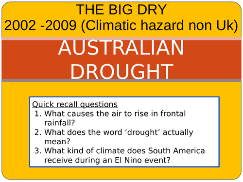 Australian Drought Case study (Big dry 2002-2009) | Teaching Resources
