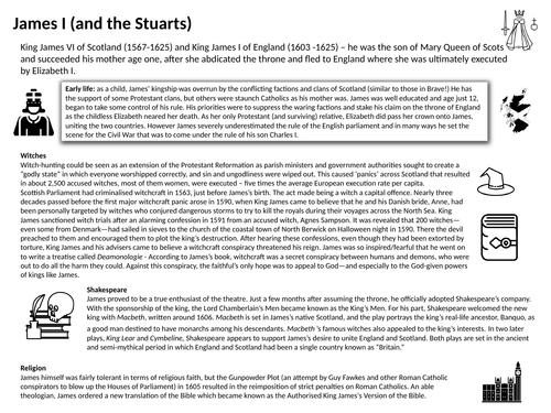 An English teachers guide to James I | Teaching Resources