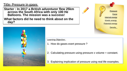 Pressure in gas | Teaching Resources