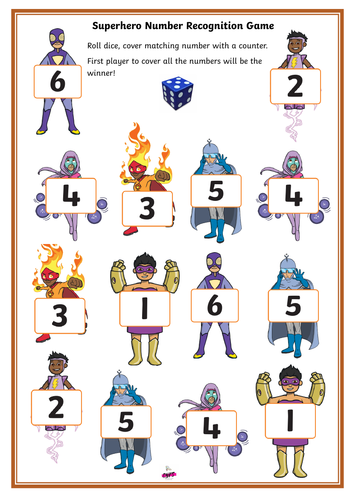 Superhero Number Recognition Game | Teaching Resources