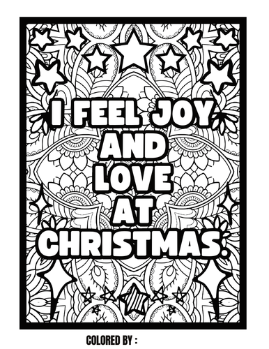 Christmas Fine Motor Activities, Affirmation Message, SEL Coloring For ...